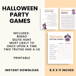 Printable Halloween Party Games Bundle, Halloween Printable, Halloween ...