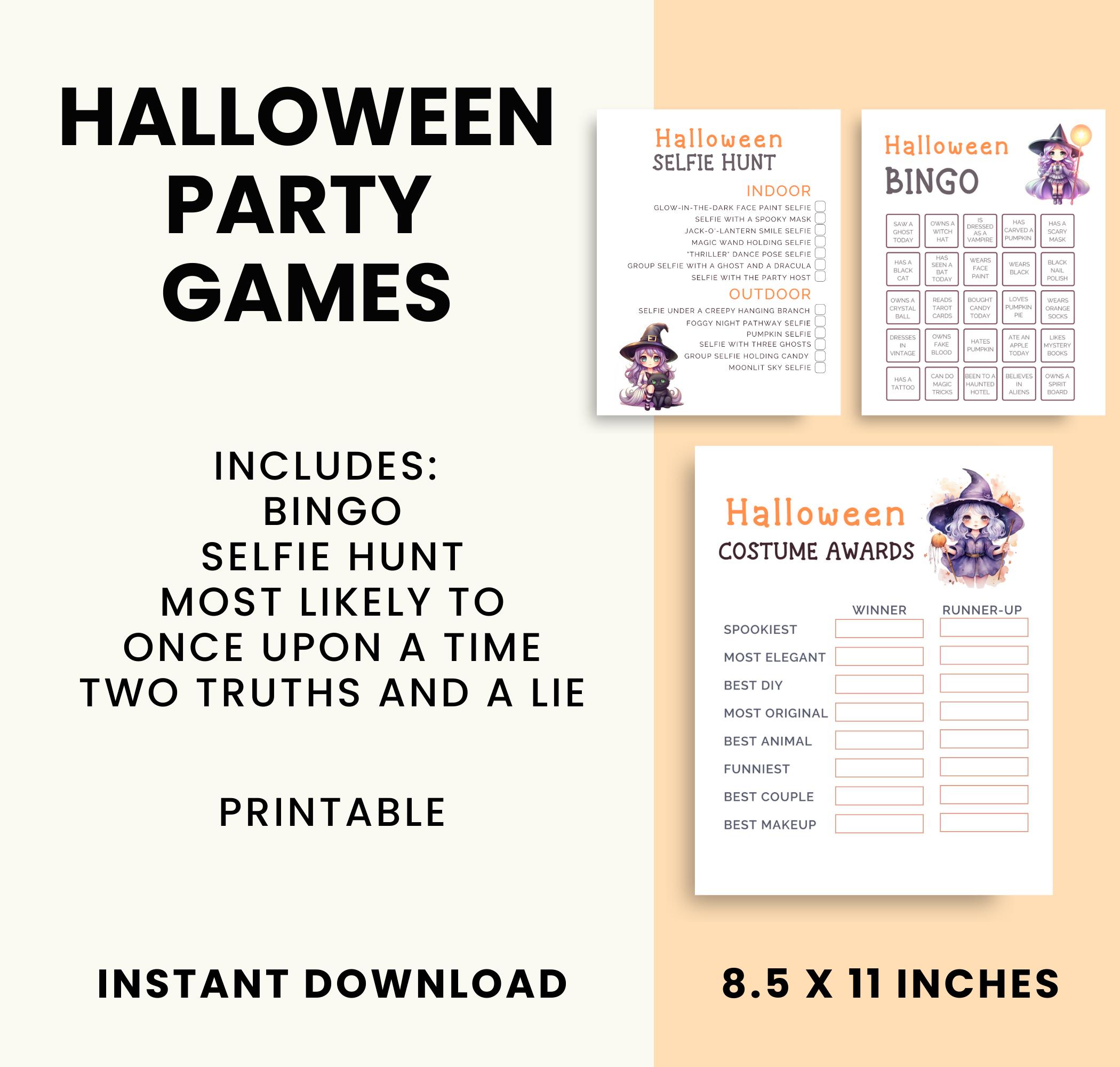 Printable Halloween Party Games Bundle, Halloween Printable, Halloween ...