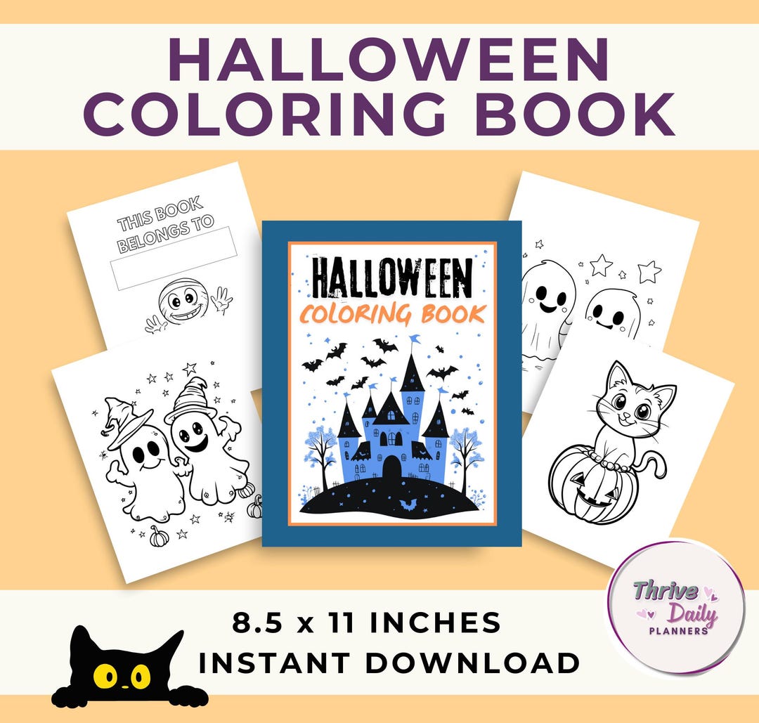 Printable Halloween Coloring Book, Fall Coloring Pages for Kids ...