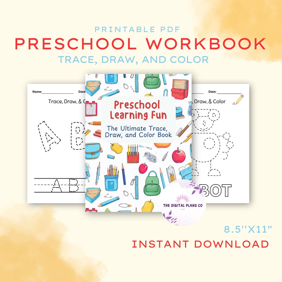 Ultimate Preschool Tracing Workbook, Kindergarten Tracing Worksheets ...
