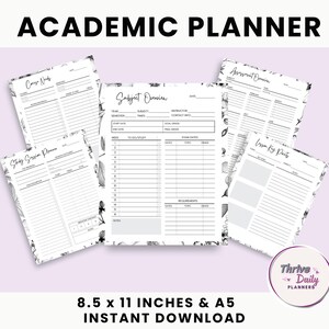 Printable Academic Planner 2025-2026, Student Study Organizer With ...