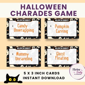 Halloween Charades Game Printable, Holiday Charades, Group Party Game ...