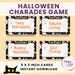 Halloween Charades Game Printable, Holiday Charades, Group Party Game ...