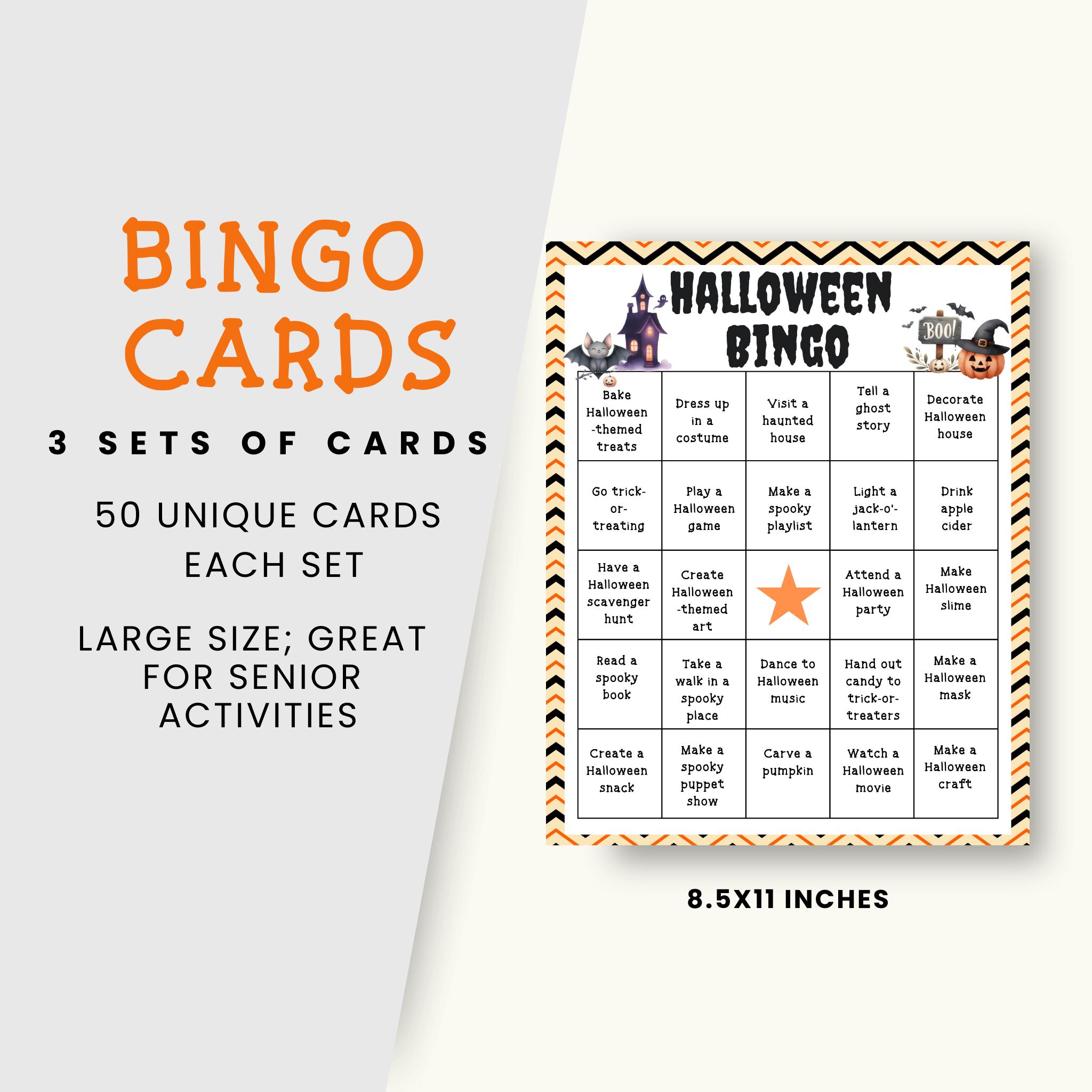 Halloween Bingo Cards, Printable Fun Halloween Game, Classroom Games ...
