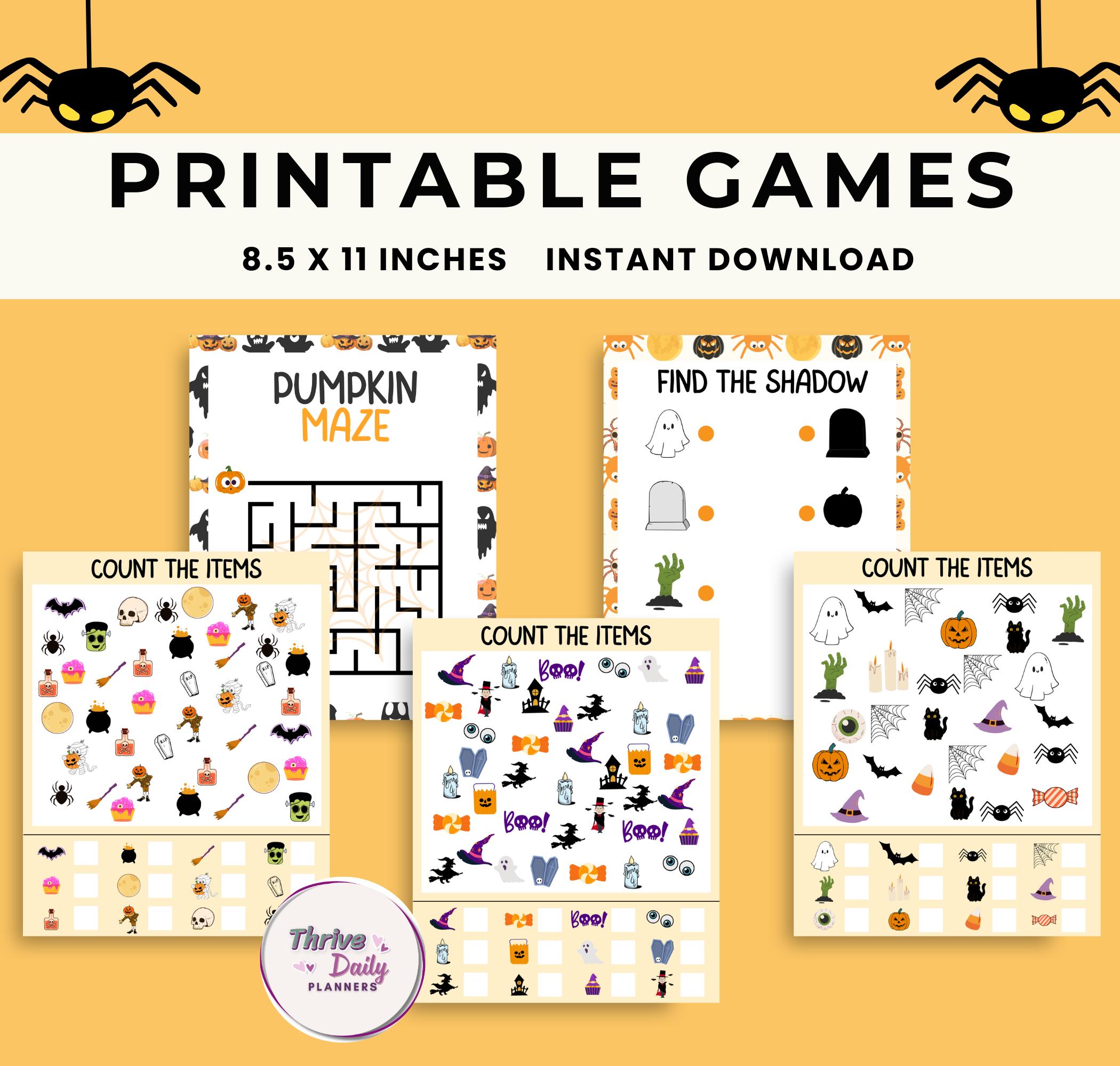 Printable Halloween Games & Activities, Bat Maze, Fall Party Games ...