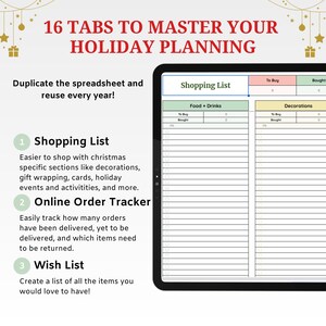 Ultimate Christmas Planner Spreadsheet - Budget, Gift Tracker & Menu ...