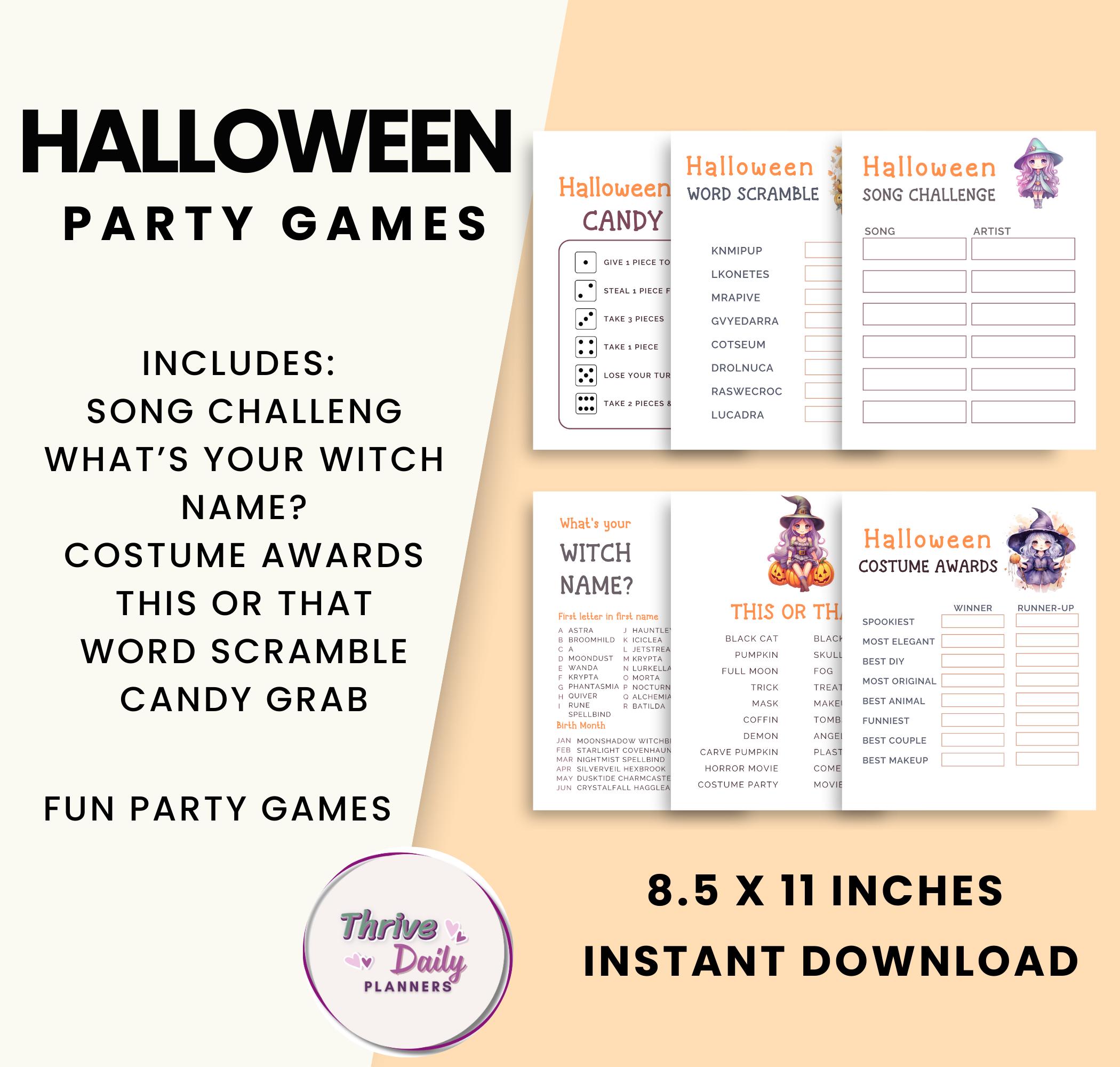 Printable Halloween Party Games Bundle, Halloween Printable, Halloween ...