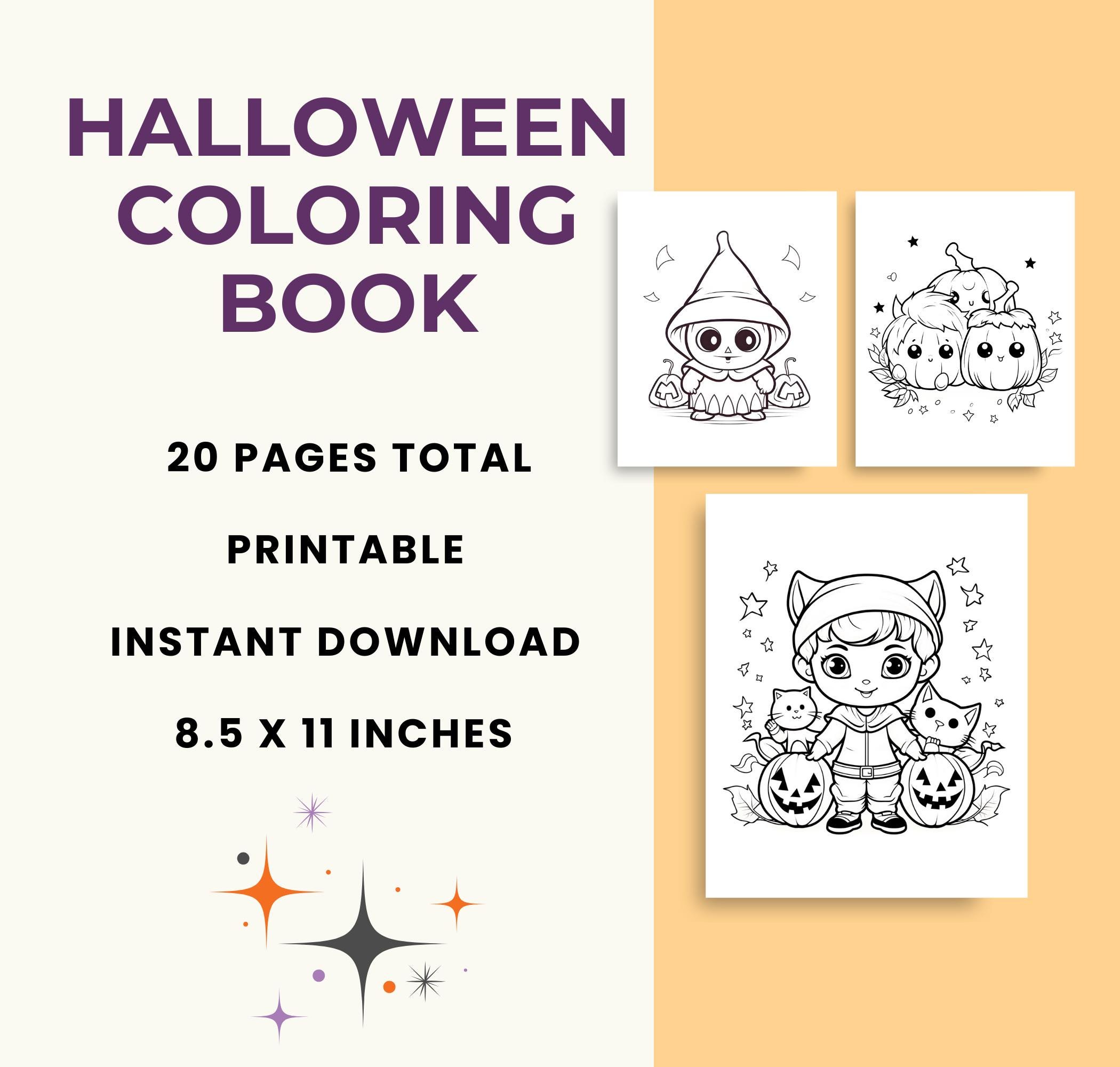 Halloween Printable Coloring Book, Coloring Pages for Kids, Fall ...