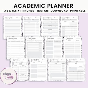 Printable Academic Planner 2025-2026, Student Study Organizer With ...