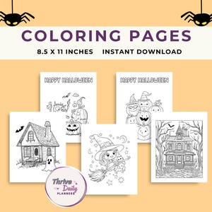 Printable Halloween Coloring Book, Pumpkin Coloring Pages, Fall ...