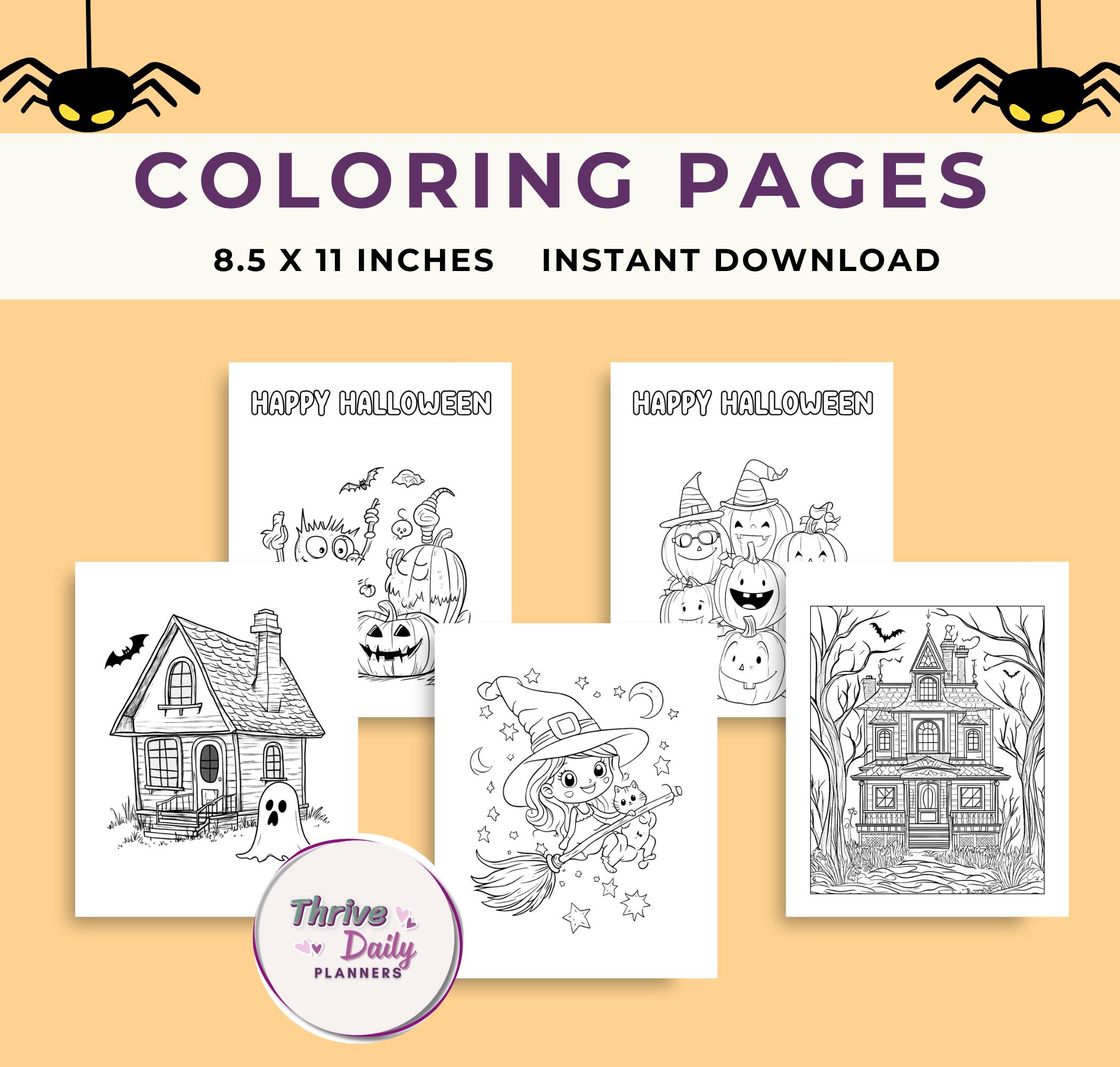 Printable Halloween Coloring Book, Pumpkin Coloring Pages, Fall ...