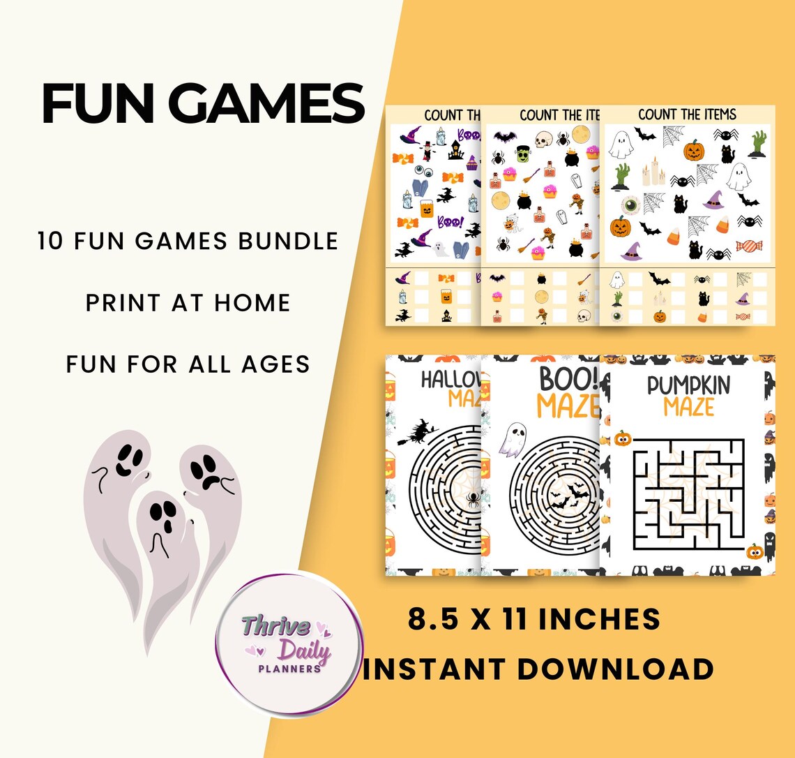 Printable Halloween Games & Activities, Bat Maze, Fall Party Games ...