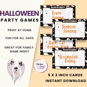 Halloween Charades Game Printable, Holiday Charades, Group Party Game ...