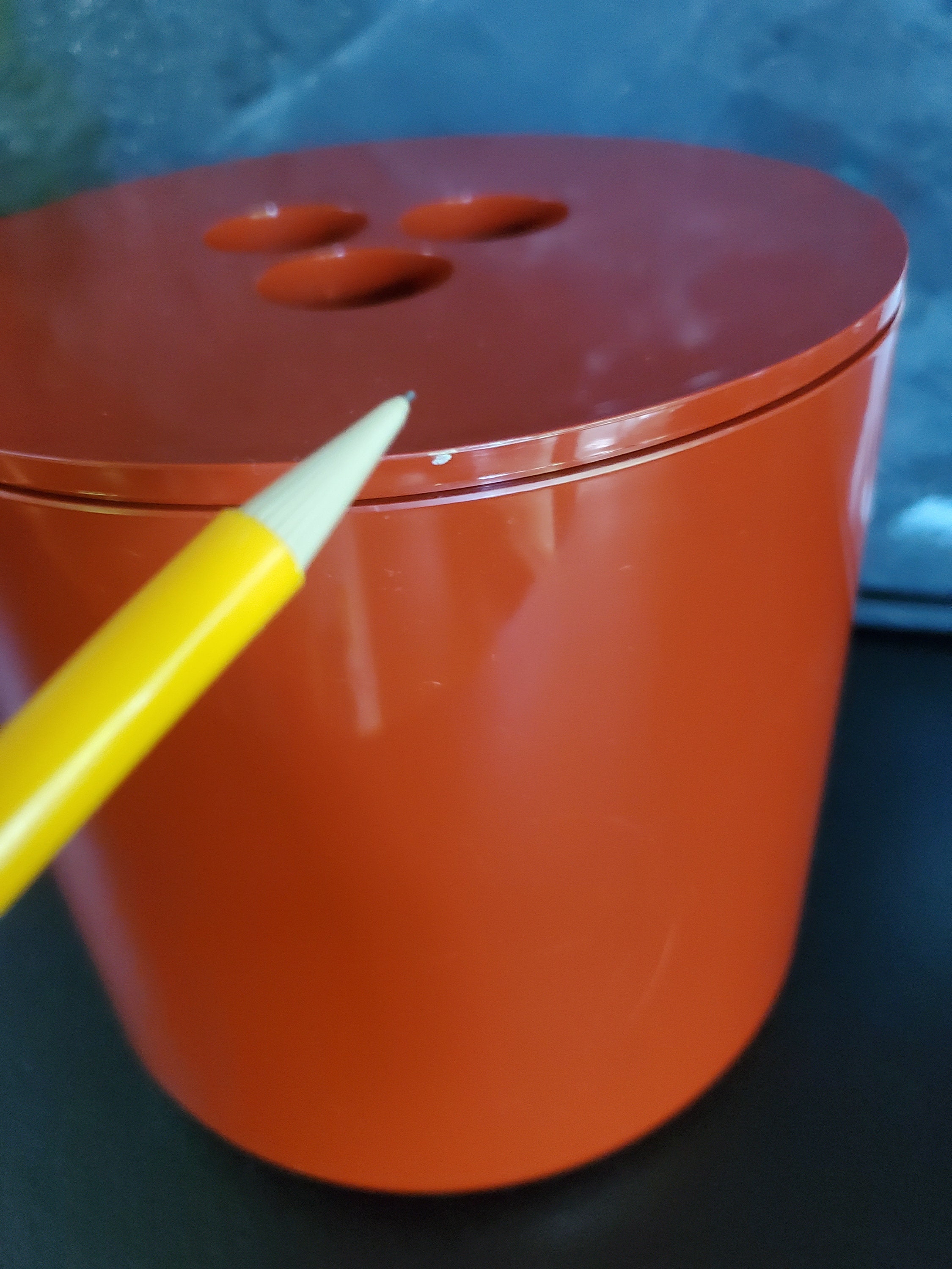 70s MCM Ice Bucket by Terence Conran, Rust Colored Acrylic Chic Ice ...