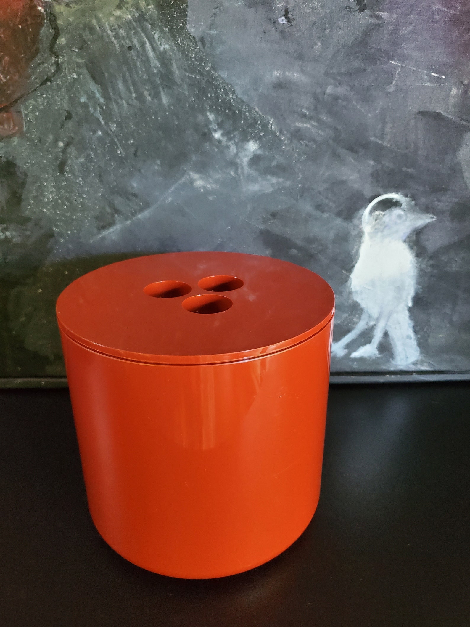 70s MCM Ice Bucket by Terence Conran, Rust Colored Acrylic Chic Ice ...