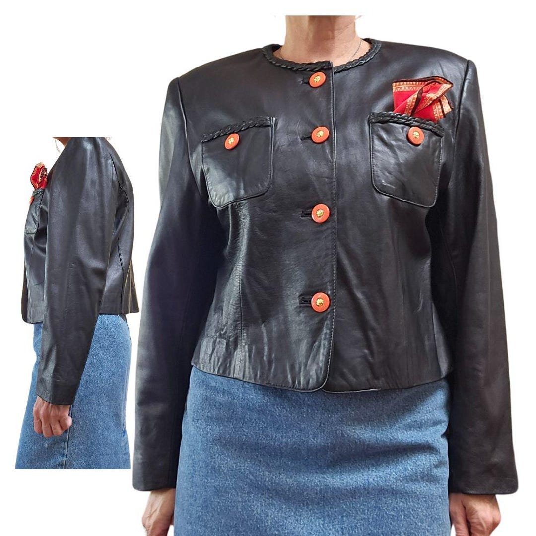 90s Lord & Taylor Black Leather Jacket. Fancy up With This Leather ...
