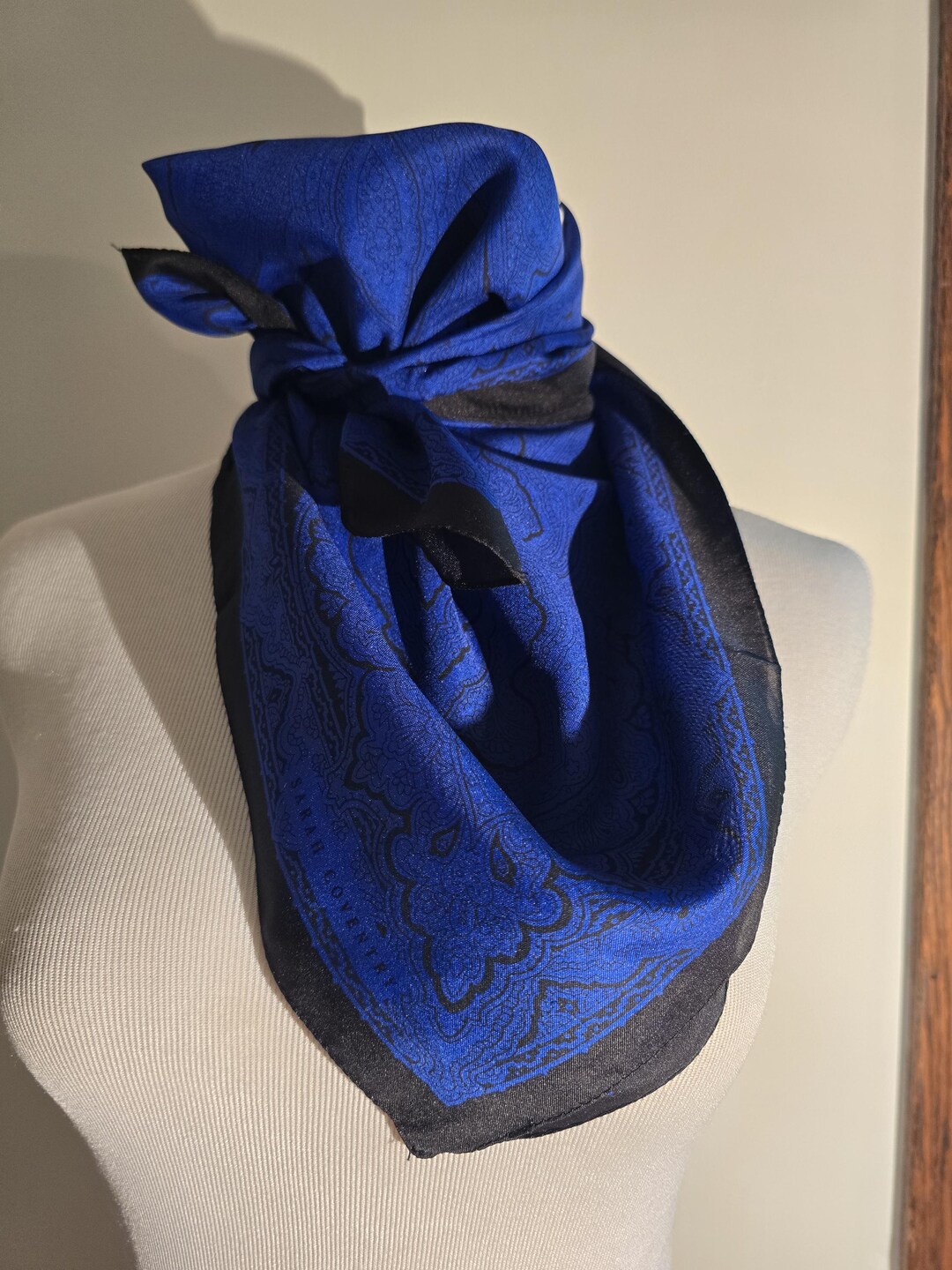 80s Midnight Royal Blues Head Scarf, 30x30 Inch Neck Scarf, Wallpaper ...