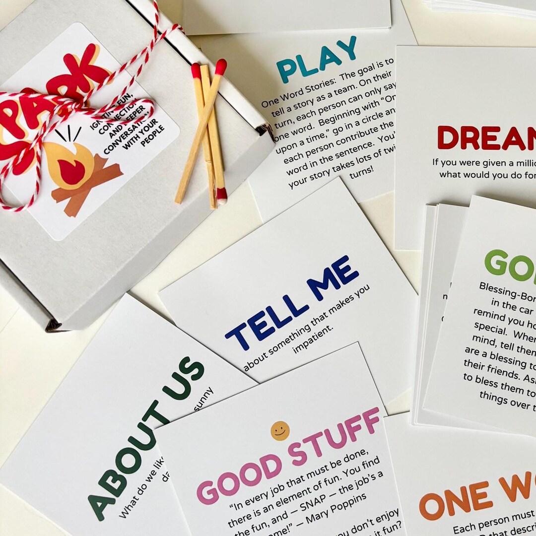 Family Conversation Cards Gift: Road Trip Games & Dinner Table Fun ...