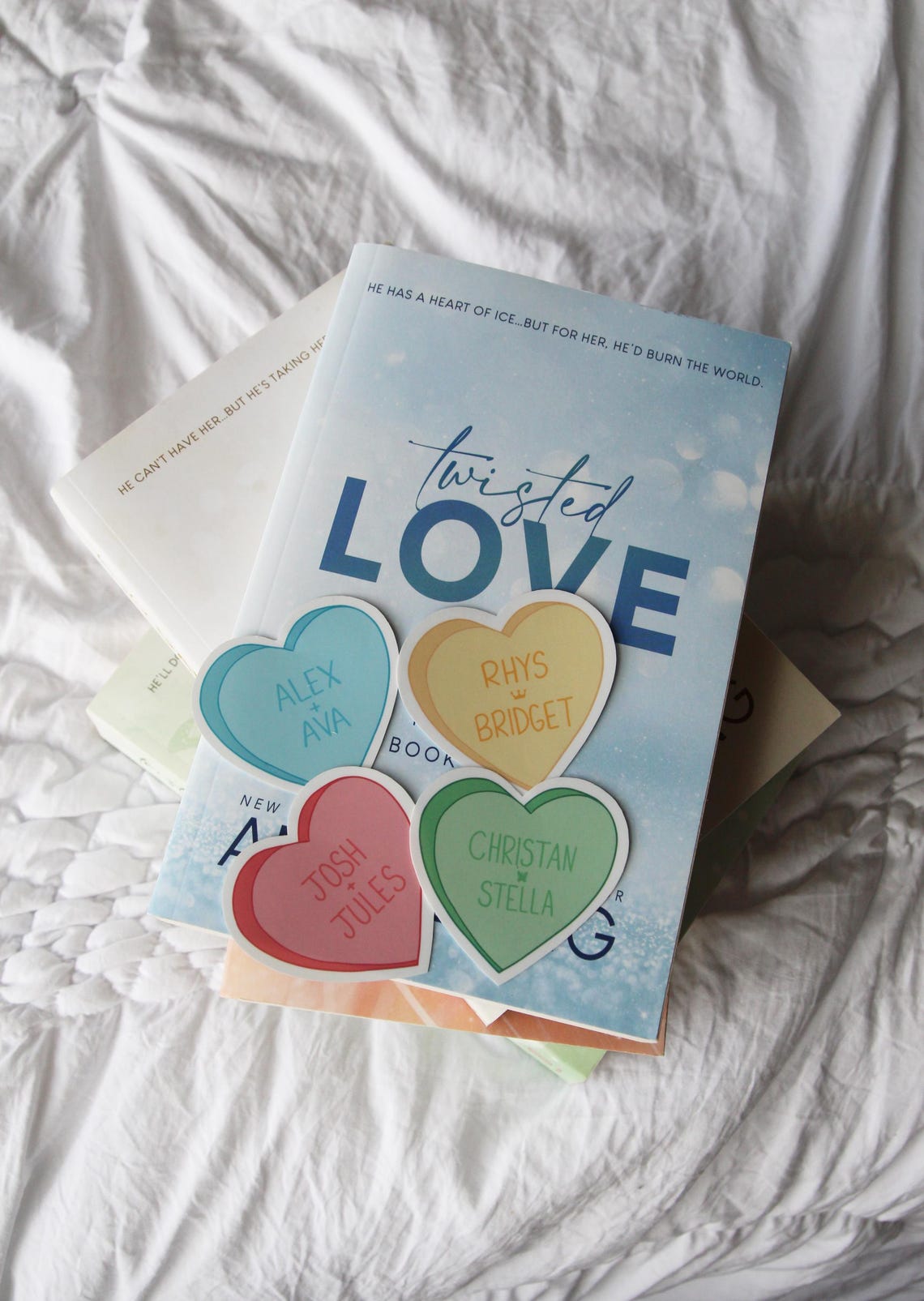 Twisted Love Series Candy Heart Stickers Ava Alex Bridget Rhys Jules ...
