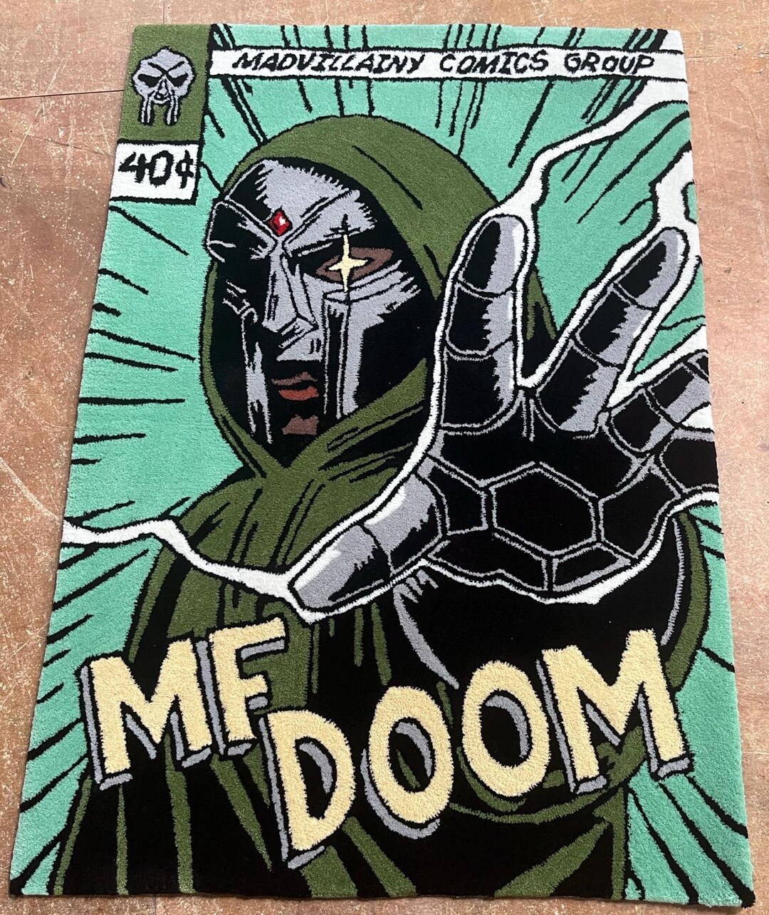 Handmade MF Doom Tufted Rug | Hip Hop | Doctor Doom | Gift | Cozy Home ...