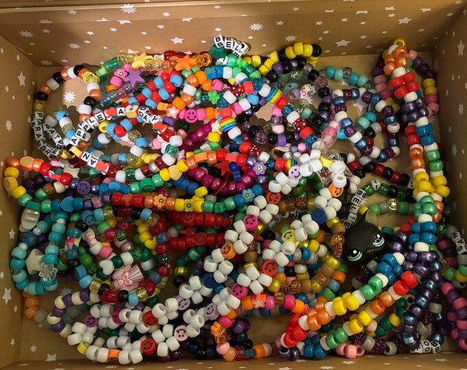 Purple Kawaii Star Shaped Kandi Cuff, Scenecore Ravewear Kandi Bracelet ...