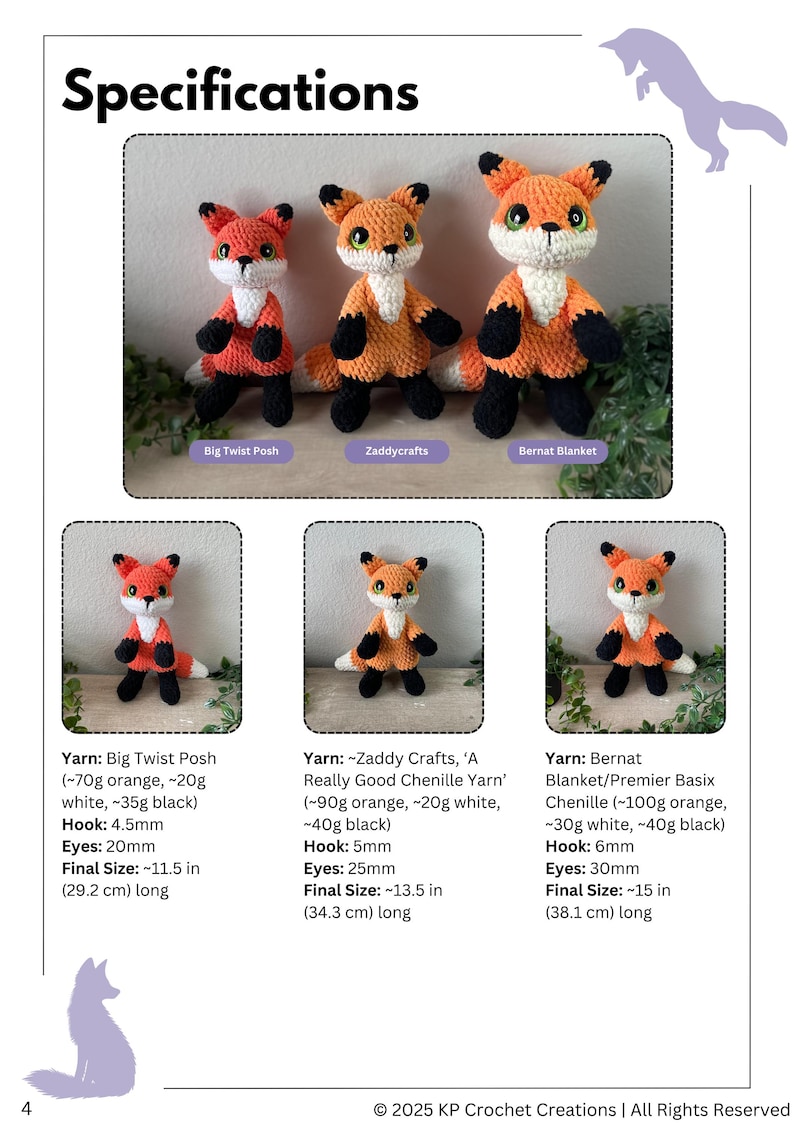 Finnick the Fox PDF Crochet Pattern - Etsy
