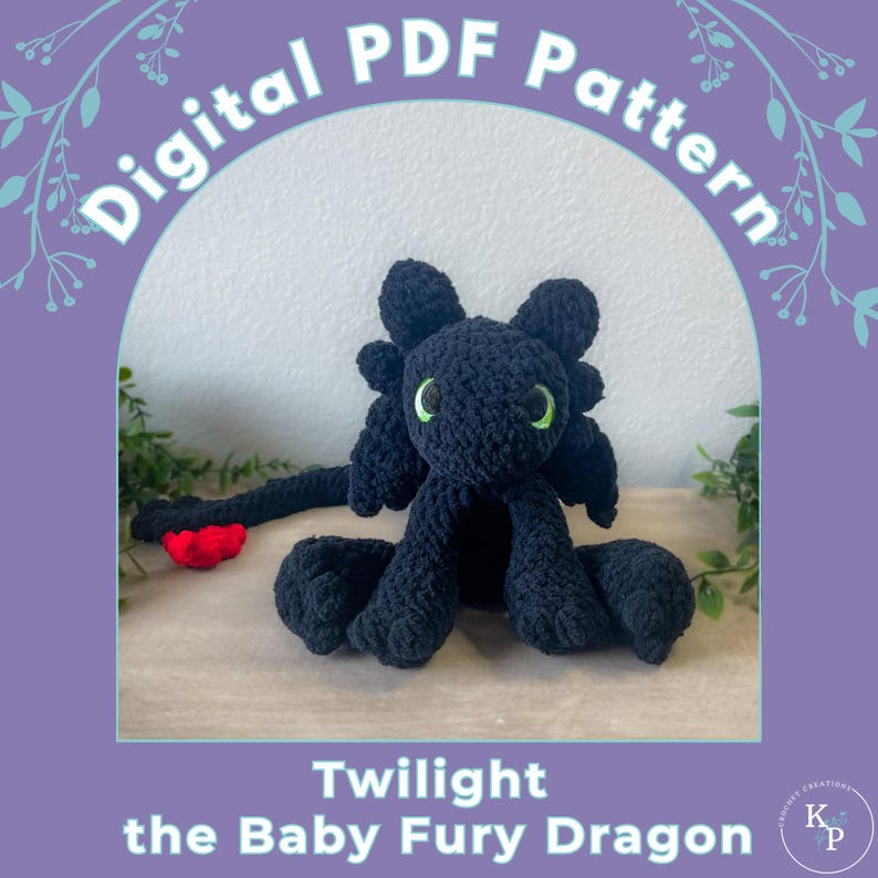 Twilight the Baby Fury Dragon PDF Crochet Pattern - Etsy