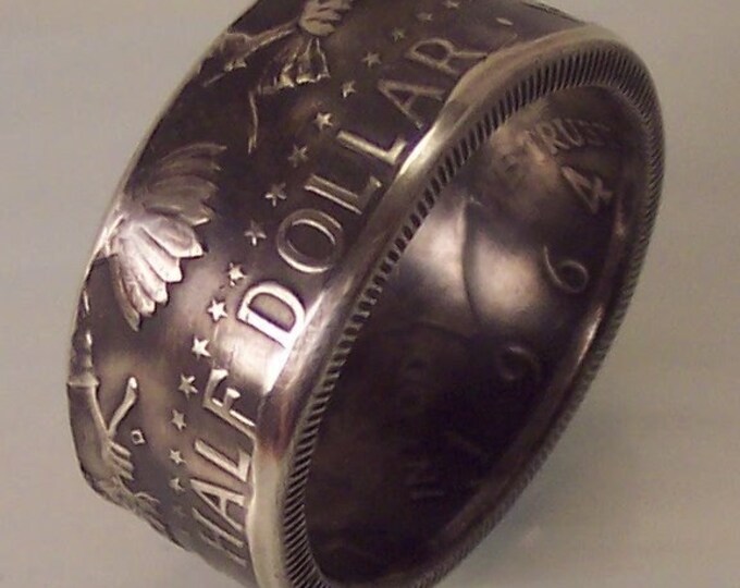 Silver Coin Ring Kennedy Patriot Ring Very Nice Gift for the Patriot in ...