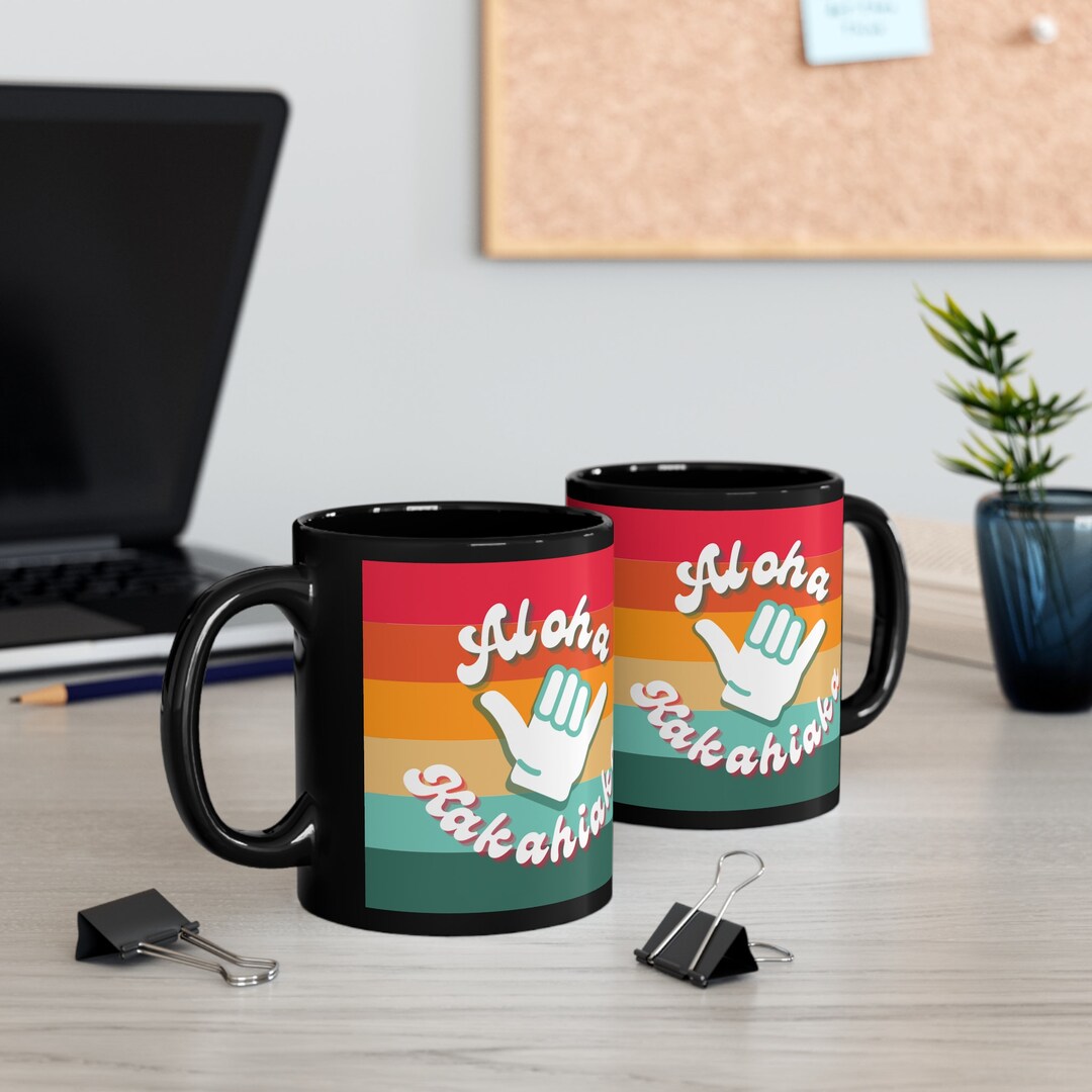 Aloha Kakahiaka - Hawaiian Good Morning | Retro 11oz Black Ceramic Mug ...