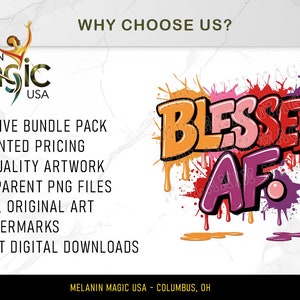Blessed AF Png Sublimation Design Download, Graffiti Style Png ...