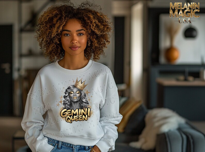 Gemini Queen Png Sublimation Design, Zodiac Queen Png, Glamorous Gold ...