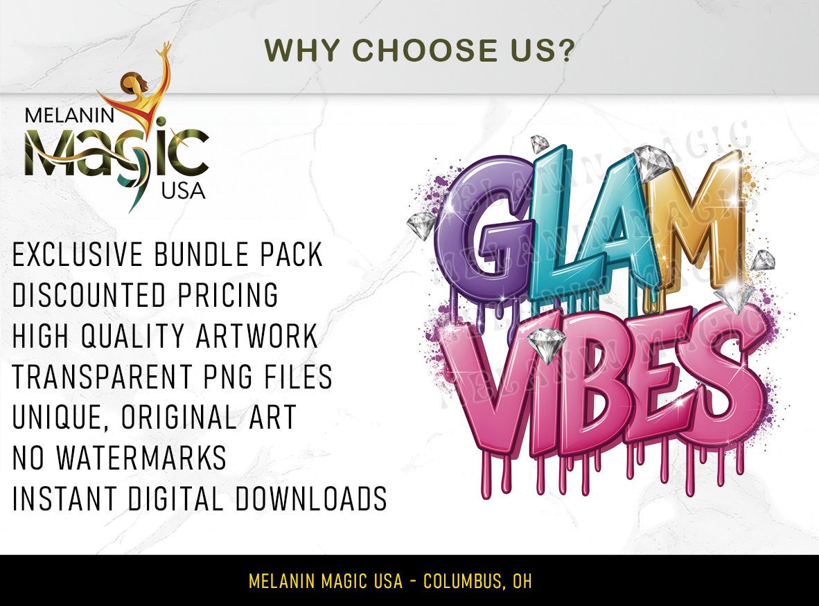 Glam Vibes Png Sublimation Design, Glamorous Png, Sparkling Glitter Png ...