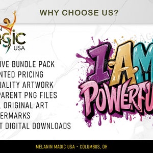 I Am Powerful Png Sublimation Design, Graffiti Art, Motivational Png ...