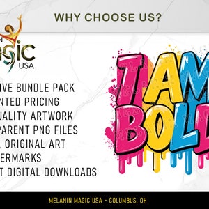 I Am Bold Png Sublimation Design, Graffiti Png Design, Bold Colorful ...