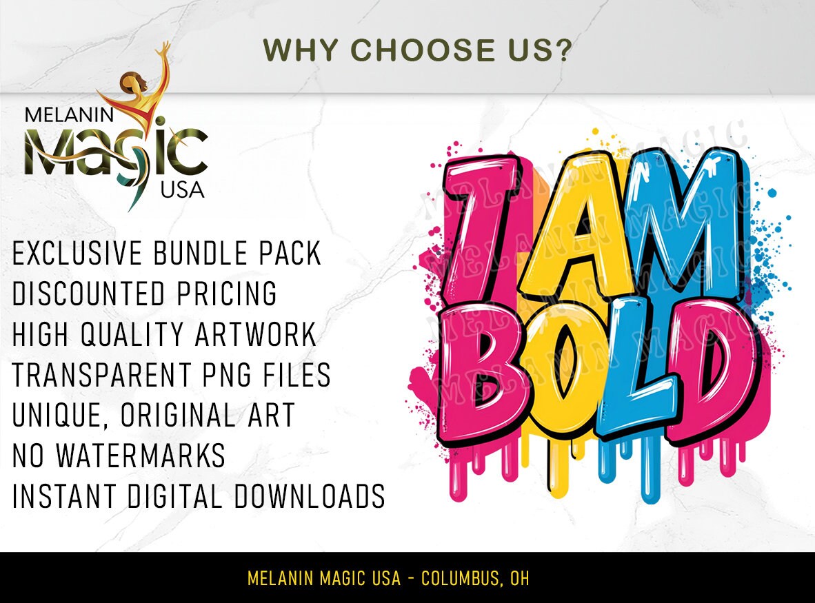 I Am Bold Png Sublimation Design, Graffiti Png Design, Bold Colorful ...