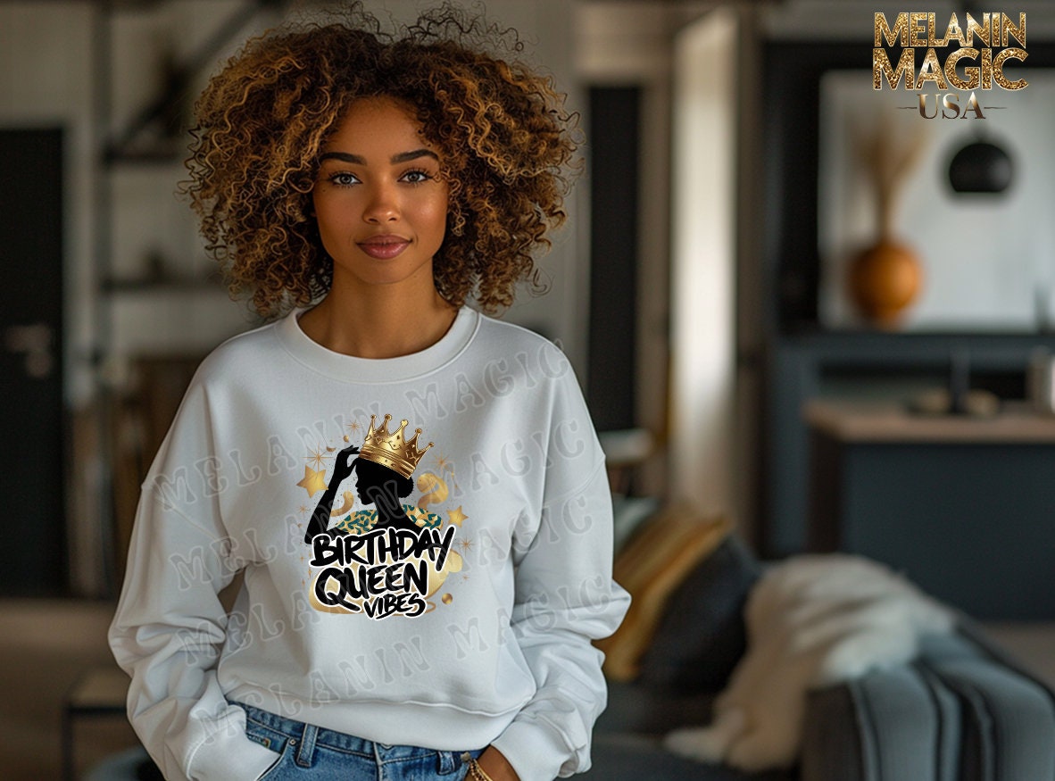 Birthday Queen Vibes Png Sublimation Design, Black Queen Png, Birthday ...