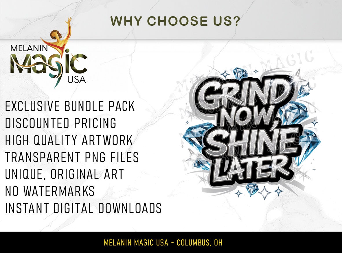 Grind Now Shine Later Png Sublimation Design, Motivational Png, Diamond Sparkle Png ...