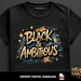 Black and Ambitious Png Sublimation Design, Gold Sparkle Png ...