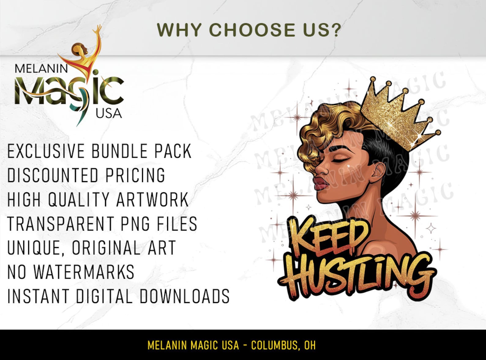 Keep Hustling Png Sublimation Design, Motivational Png, Gold Crown Png ...