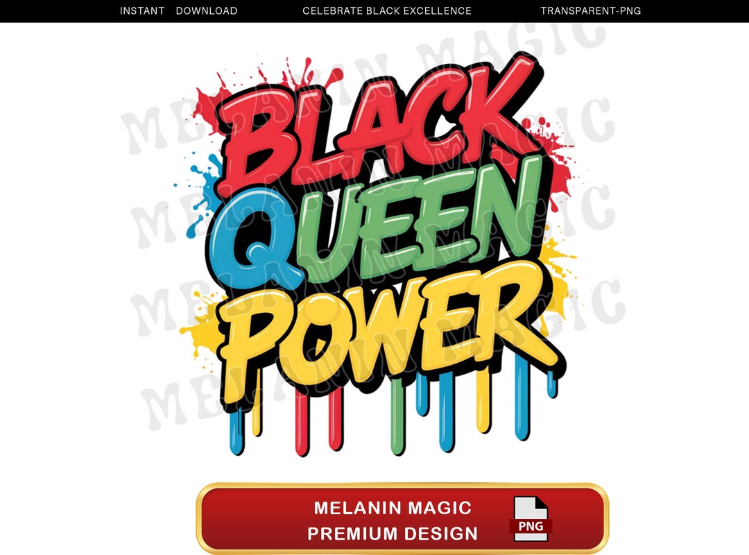 Black Queen Power Png Sublimation Design, African American Art ...