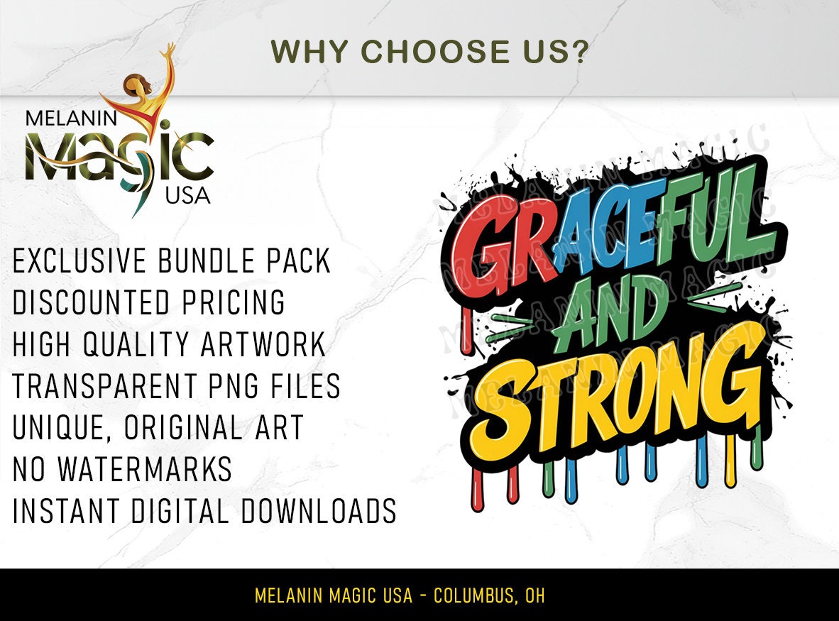 Graceful and Strong Png Sublimation Design, Graffiti Style Png ...