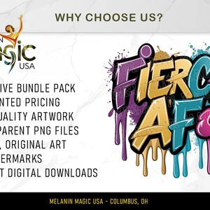 Fierce AF Graffiti Png Sublimation Design, Bold Street Art Png ...