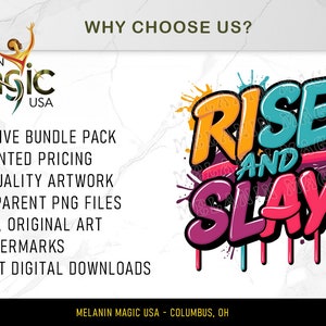 Rise and Slay Png Sublimation Design, Motivational Png, Colorful Png ...