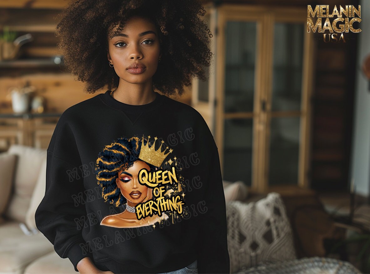 Queen of Everything Png Sublimation Design, Gold Crown, Empowerment Png ...