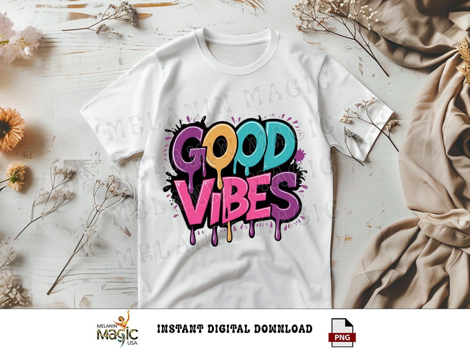 Good Vibes Png Sublimation Design, Colorful Quote Png, Positive Vibes ...