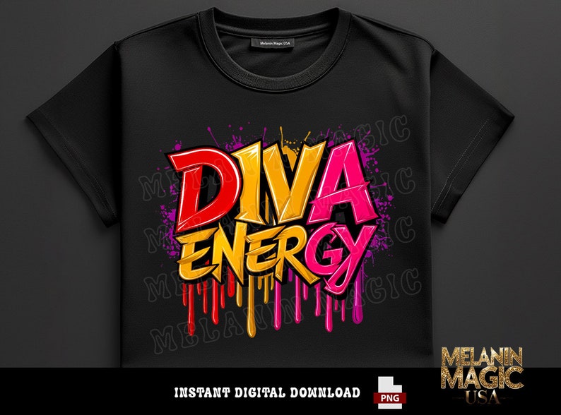 Diva Energy Png Sublimation Design Download, Gradient Diva Png, Vibrant Bold Text, Energetic Png ...