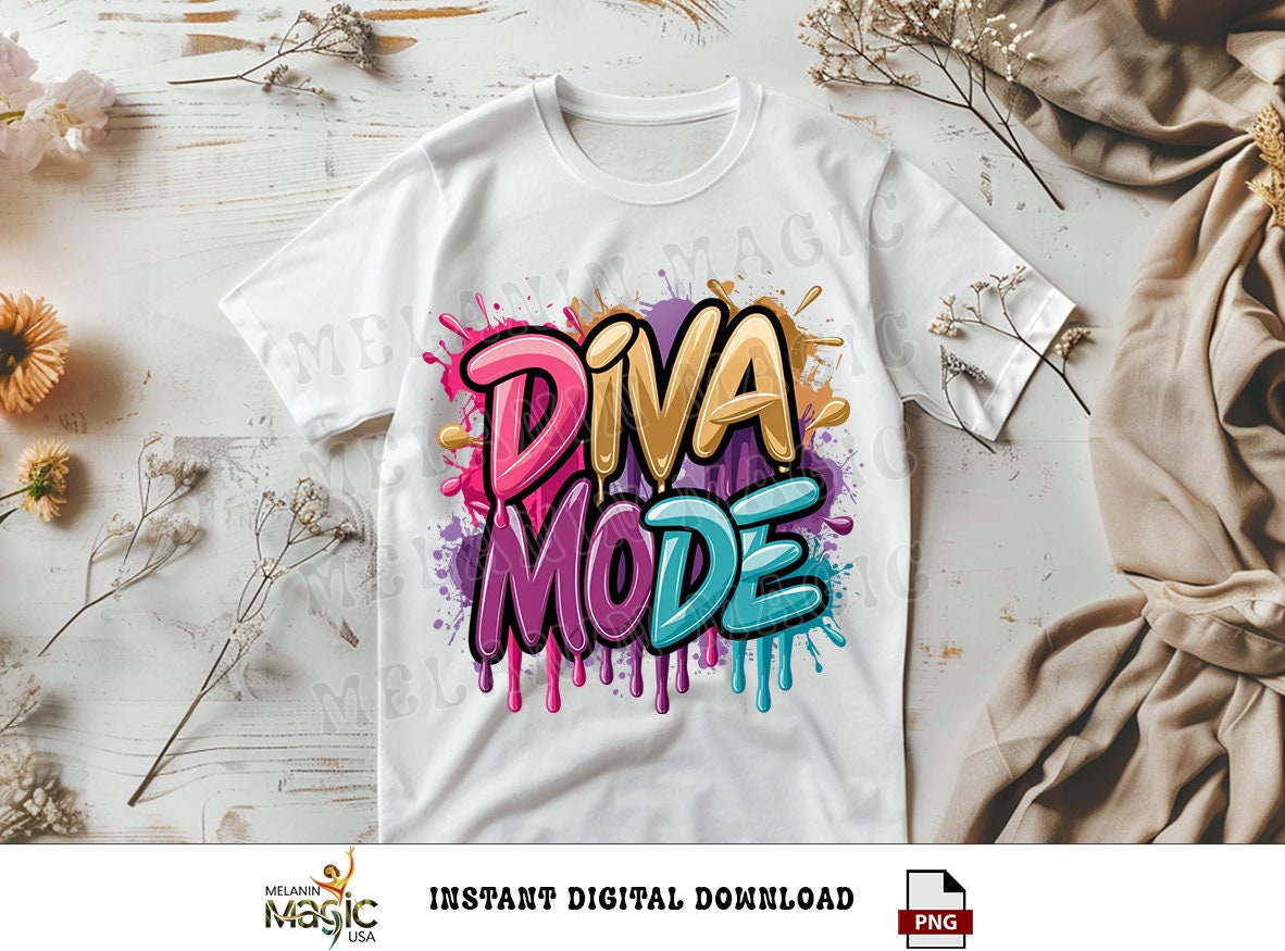 Diva Mode Png Sublimation Design, Dripping Diva Png, Colorful Diva Png ...