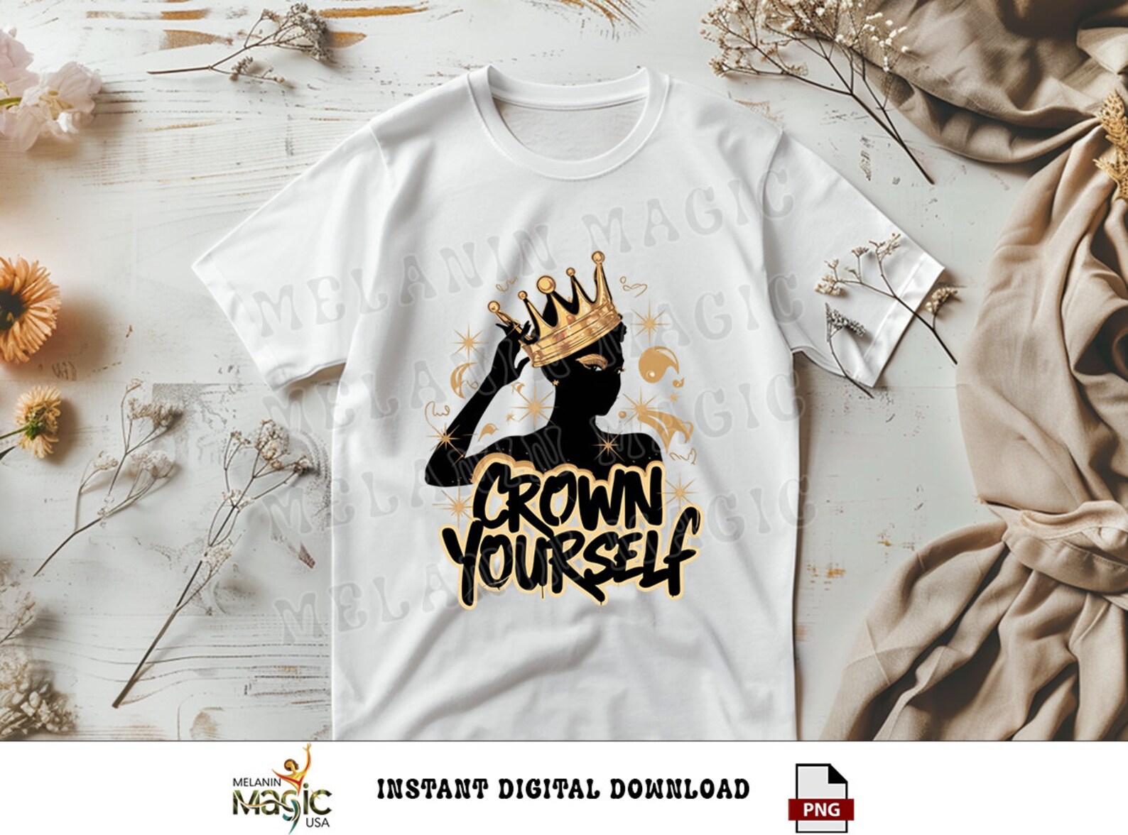 Crown Yourself Png Sublimation Design, Empowerment Png, Inspirational ...