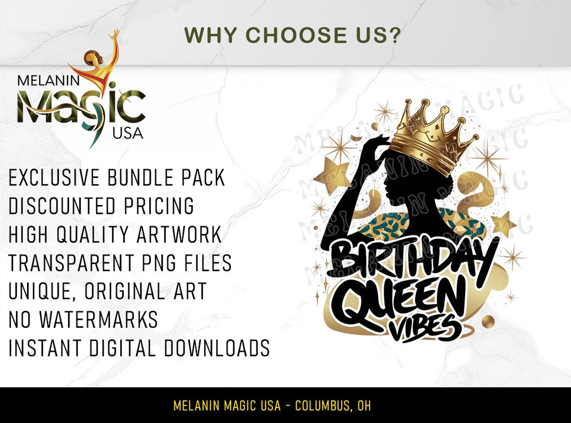 Birthday Queen Vibes Png Sublimation Design, Black Queen Png, Birthday ...