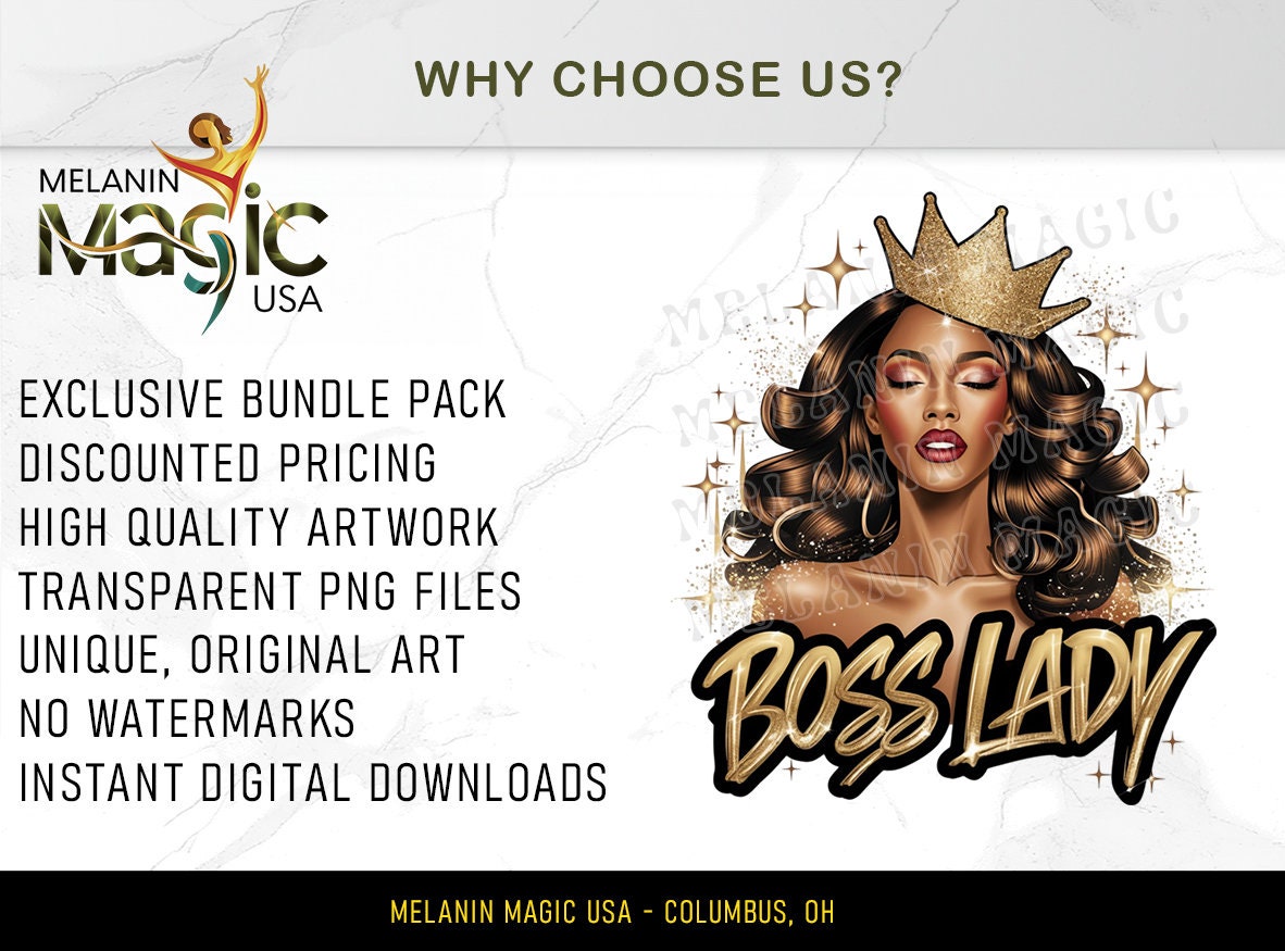Boss Lady Png Sublimation Design, Glamorous Gold Png, Boss Lady Crown ...